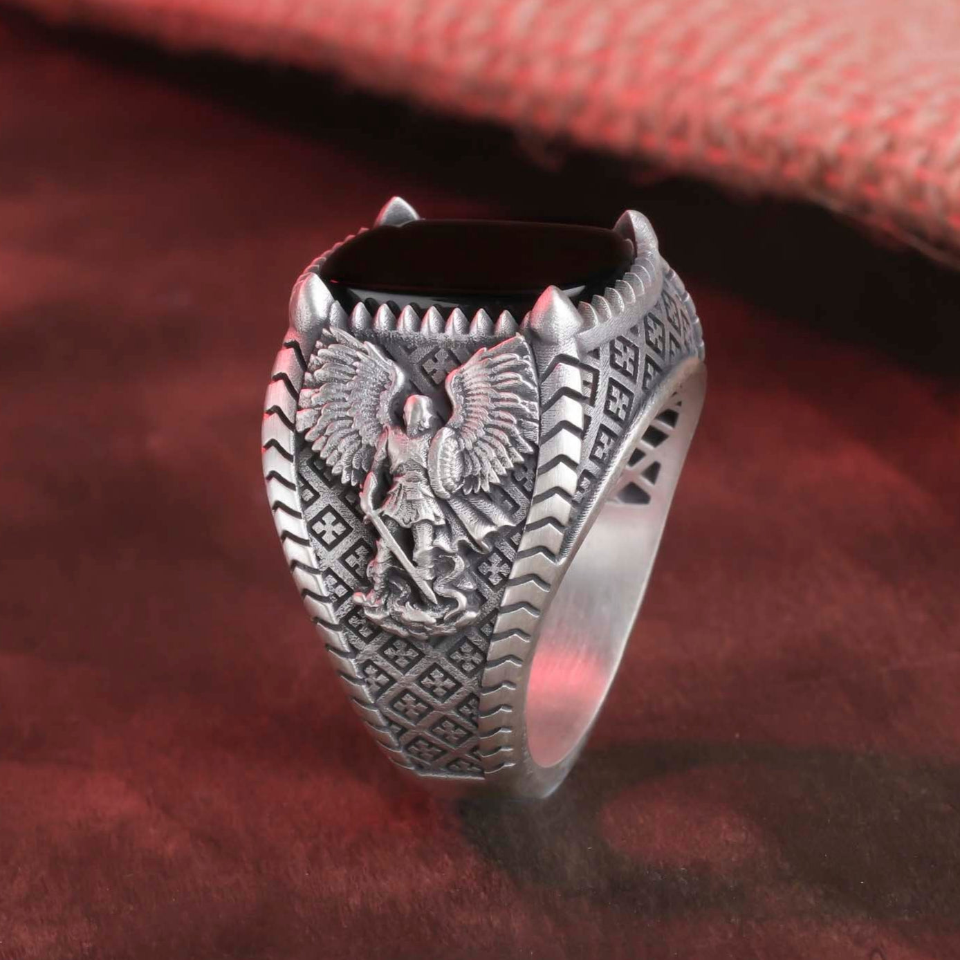 Archangel Michael Ring, God's Warrior, Christian Jewelry, St Michael ...
