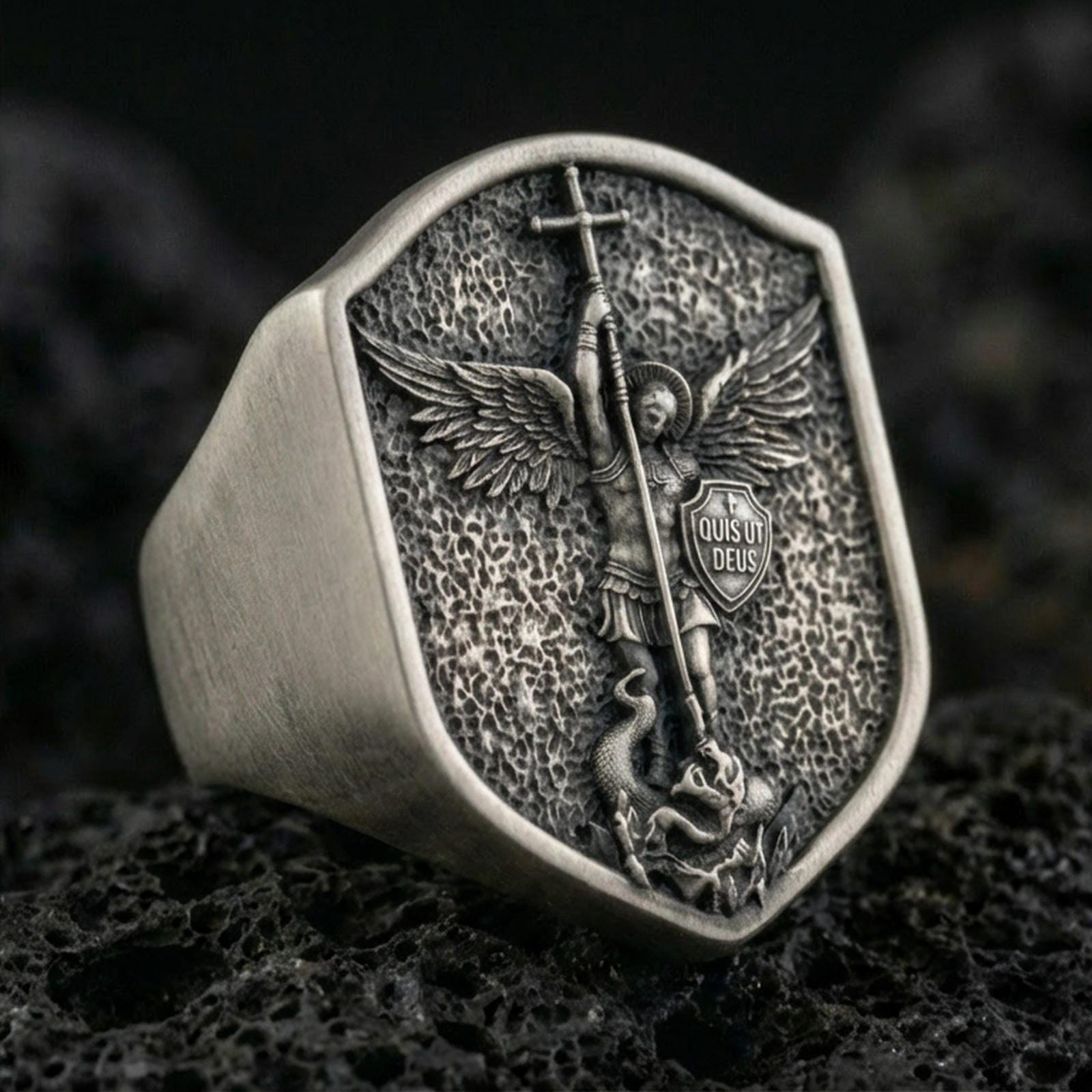 Archangel Michael Ring | Silver Defender of Light Jewelry | Angelios ...